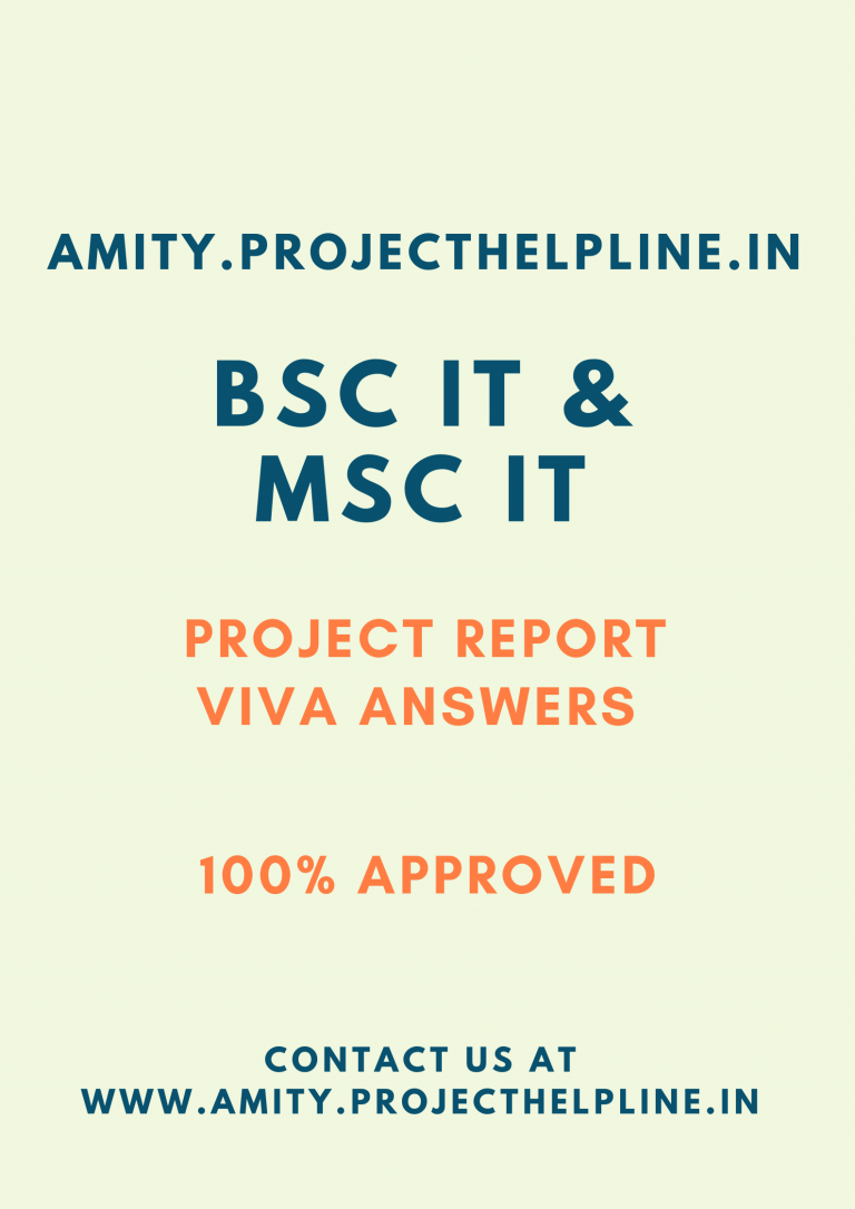 AMITY BSCIT MSCIT PROJECT